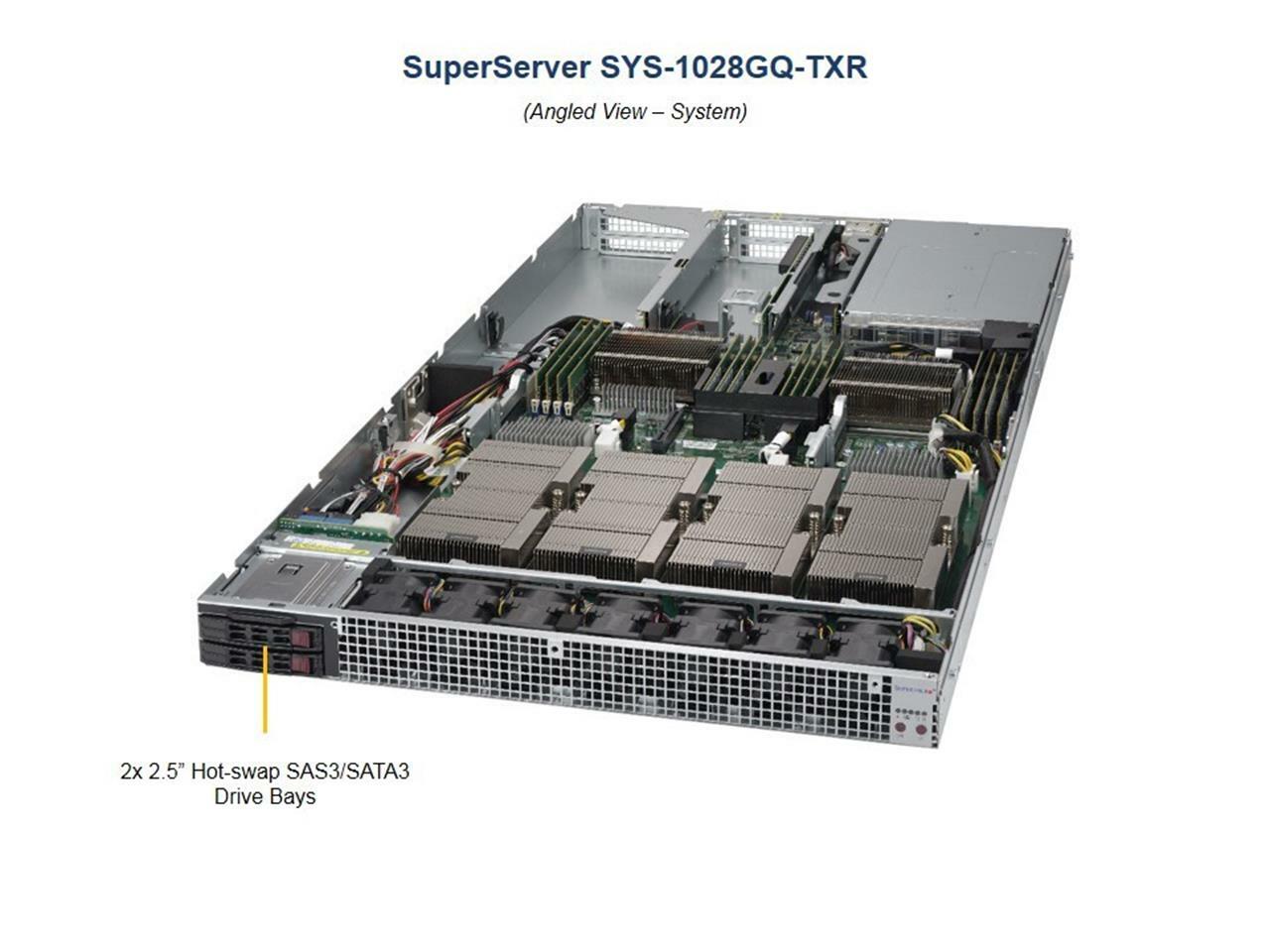 Supermicro 1028GQ-TXR 2x E5-2650v4 256GB 4x Tesla P100 SXM2 16GB GPU 1 ...